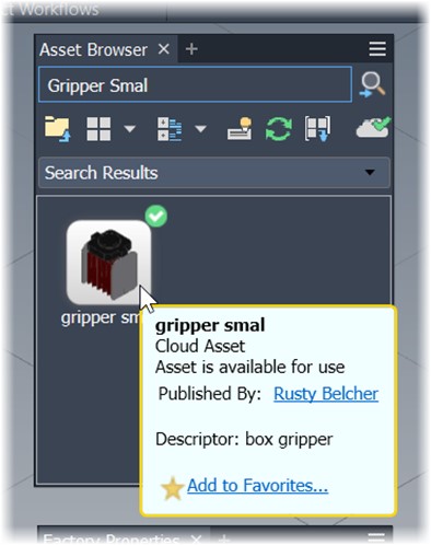 Drag the asset into Inventor and connect it to the head of the robot, as shown below.